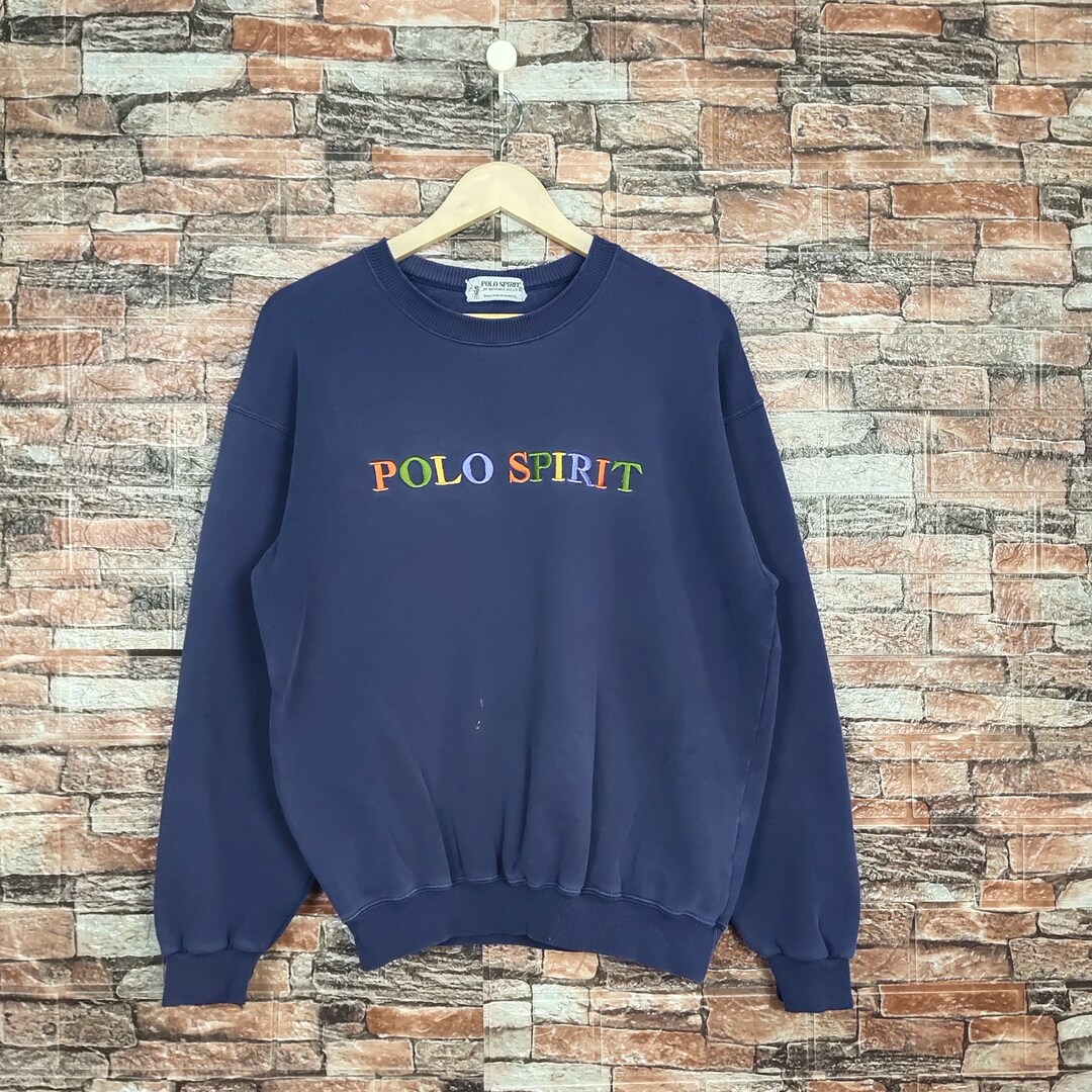 Vintage 90s Distressed Polo Spirit Sweatshirt Polo Crewneck Polo ...