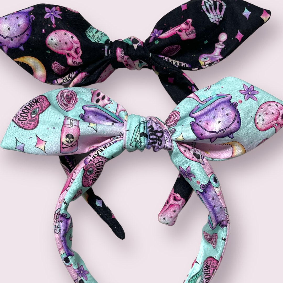 Pastel Goth Bow Headband//pastel Halloween Headband - Etsy