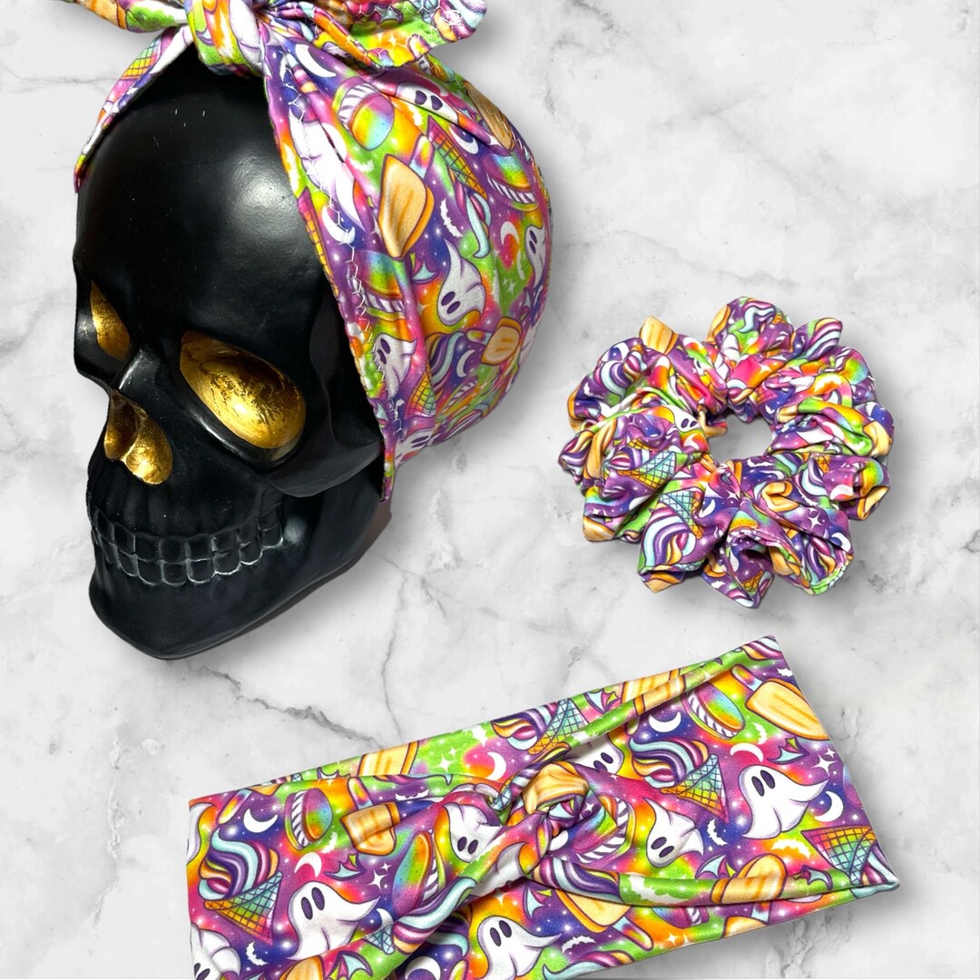 Summerween Ghost Ice Cream Head Wrap/ghost Ice Cream Head Wrap/summer ...
