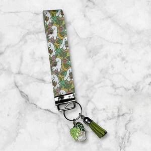 Spooky Cute Ghost Key Fob/flower Ghosts Key Fob/halloween Key Fob/ghost ...