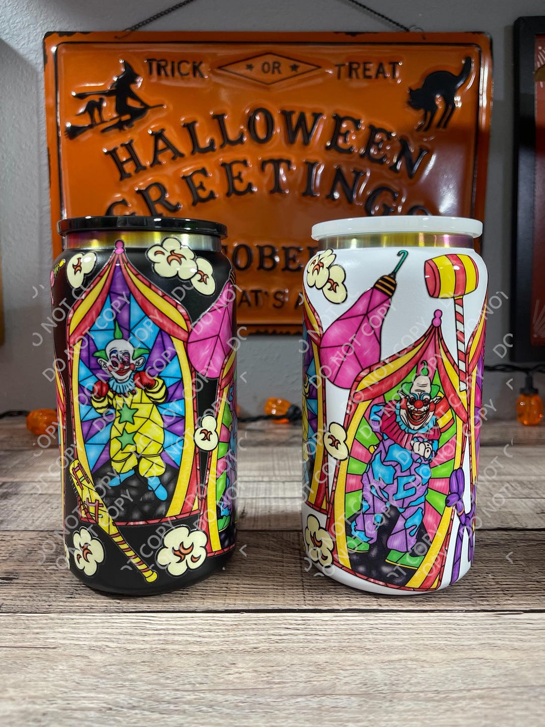 Crazy Creepy Clown Cup/halloween Cup/16 Oz Stainless Steel Cup/clown ...
