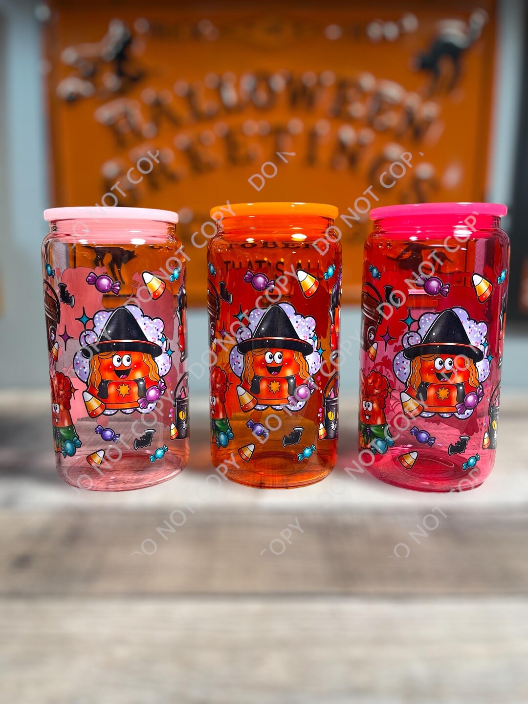 90's Witches Boo Bucket Cup/retro Halloween Cup/16 Oz Glass Cup/90's ...