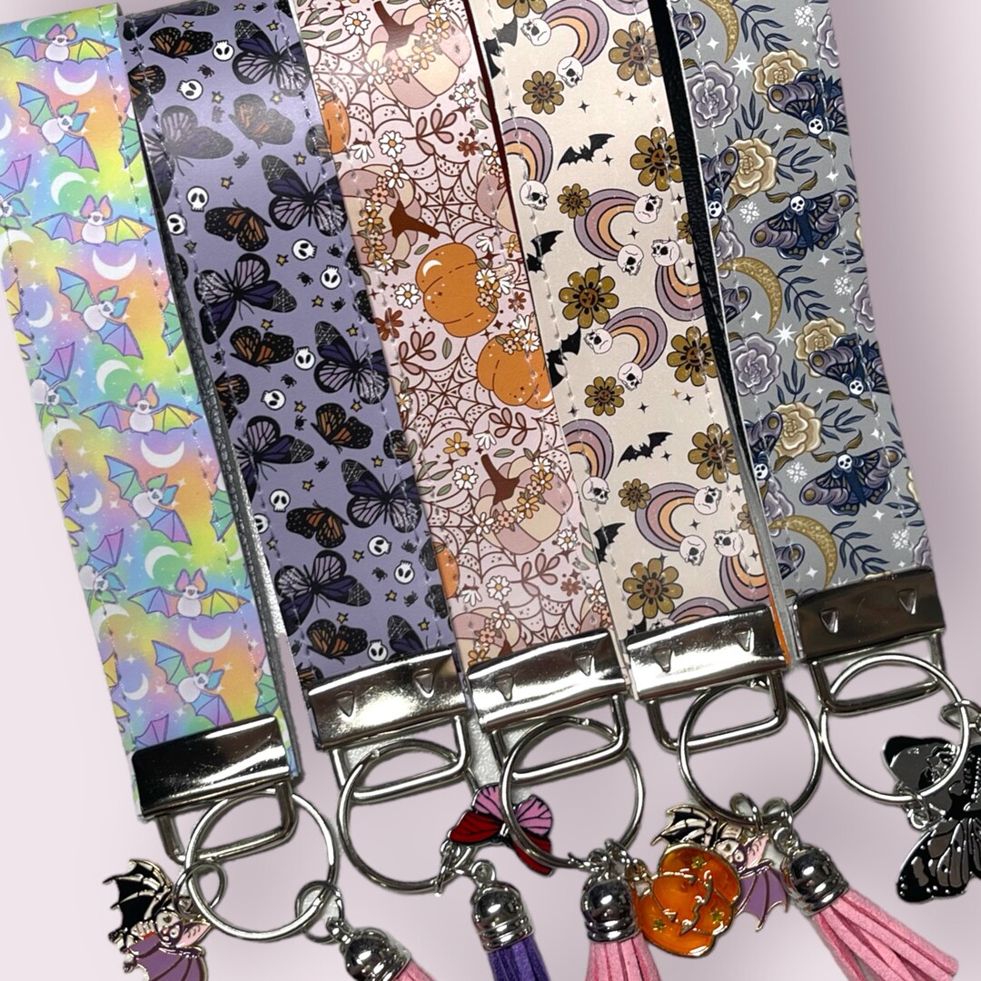 Boho Spooky Cute Key Fob Wristlet/spooky Cute Halloween Key Fob/death ...