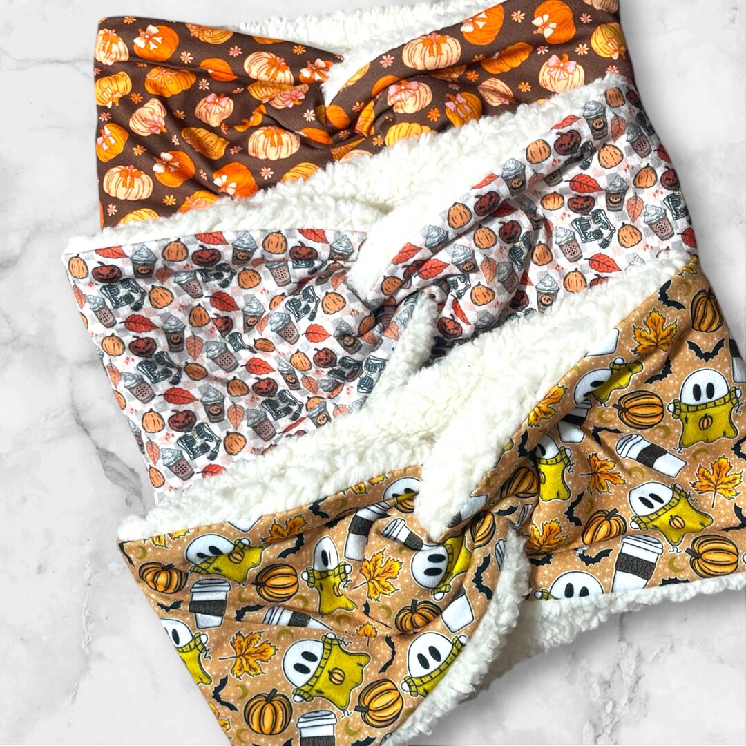 Fall Ear Warmers/spooky Cute Sherpa Ear Warmers/spooky Ear Warmers ...