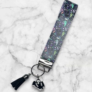 Spooky Cute Ghost Key Fob/flower Ghosts Key Fob/halloween Key Fob/ghost ...