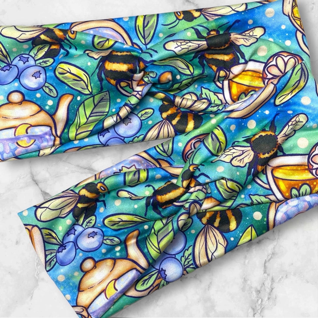 Bees and Tea Head Wrap/witchy Cottage Core Hair Wrap/bee Head Wrap/tea ...