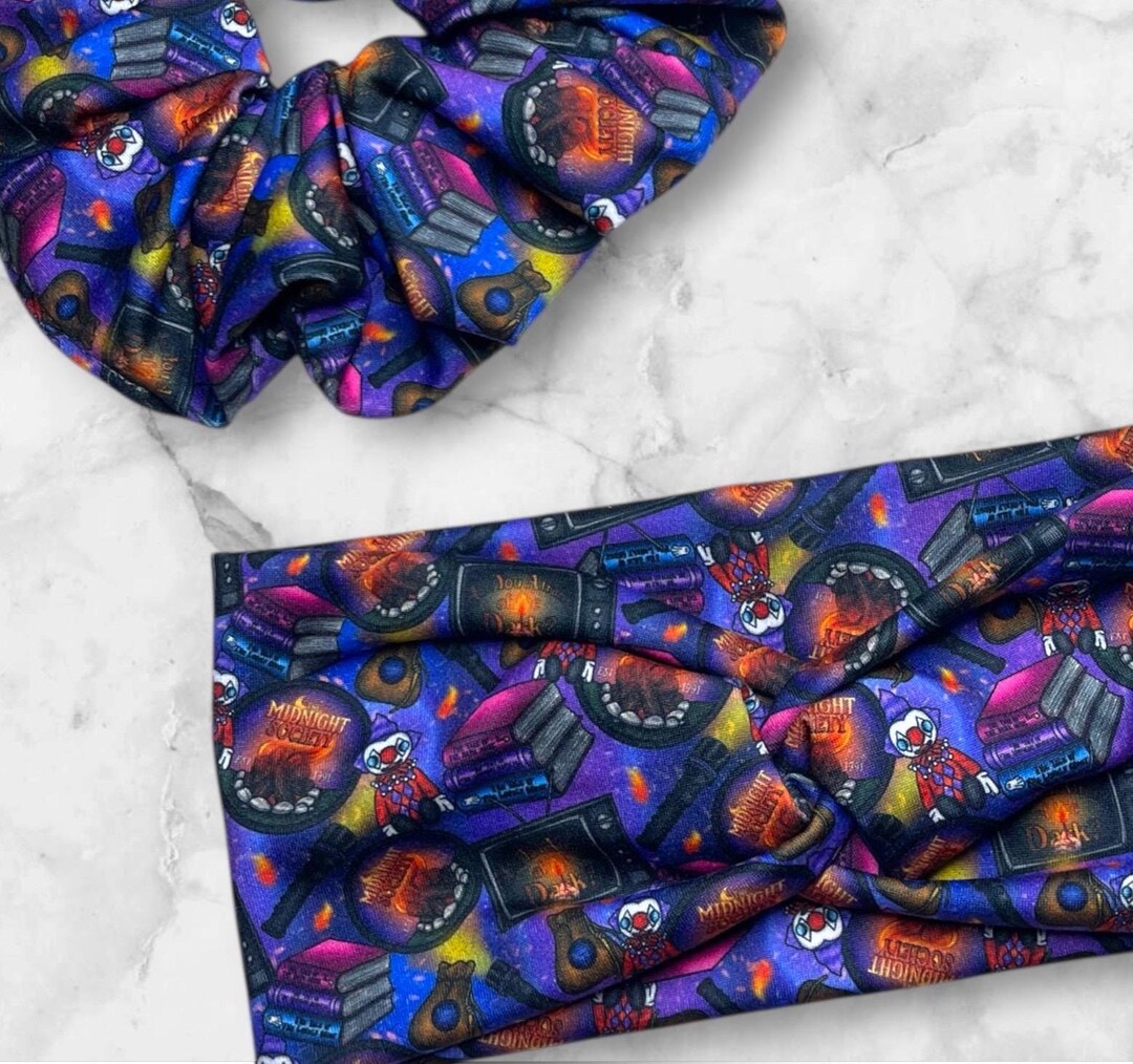 90's Scary Kid Show Scrunchie/halloween Head Wrap/stretch Headband ...