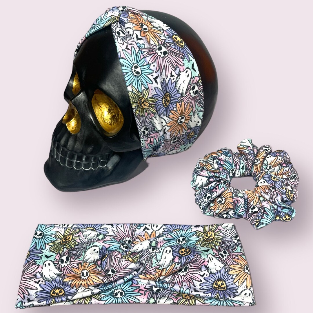 Spring Ghosts Head Wrap/ghosts Stretch Head Wrap/twist Top Headband ...