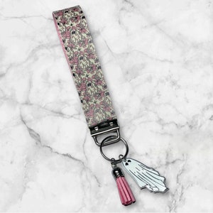 Spooky Cute Ghost Key Fob/flower Ghosts Key Fob/halloween Key Fob/ghost ...