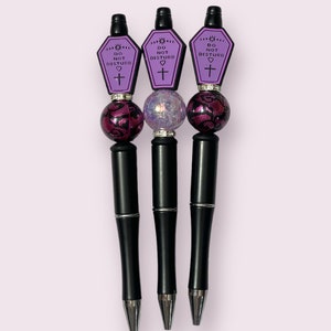 Coffin Pen/goth Girl Pen/spooky Stationary Pen/pastel Goth/spooky Cute ...