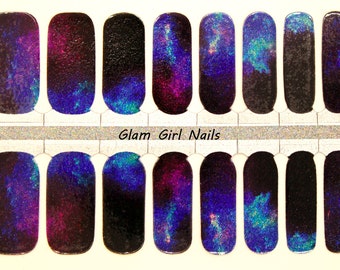 Milky Way Galaxy Sparkle Nail Polish Strips / Nail Wraps / | Etsy