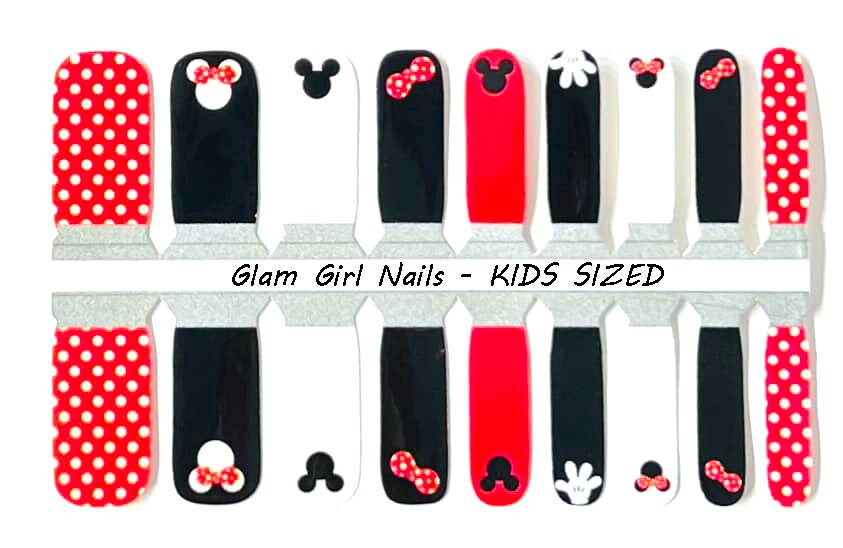 KIDS SIZED Mickey and Minnie Mouse and Polka Dots Nail Polish - Etsy