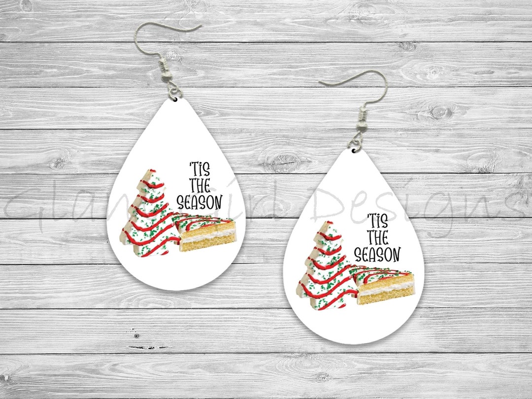Little Debbie Christmas Cake Sublimation Earring Designs Template PNG ...