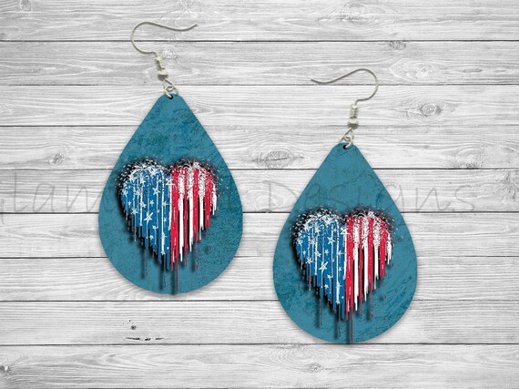 Patriotic Heart Flag USA 4th of July Memorial Day Sublimation - Etsy