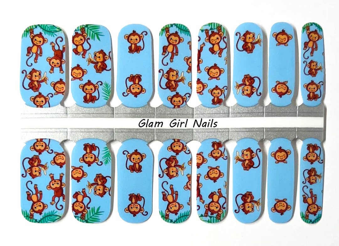 Monkey See Monkey Do Jungle Nail Polish Strips / Nail Wraps / Nail ...