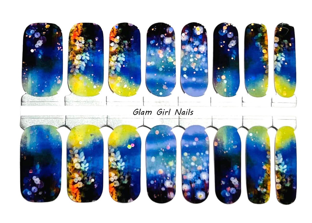 Firefly Night Sky Sparkle Manicure Nail Polish Strips / Nail Wraps ...