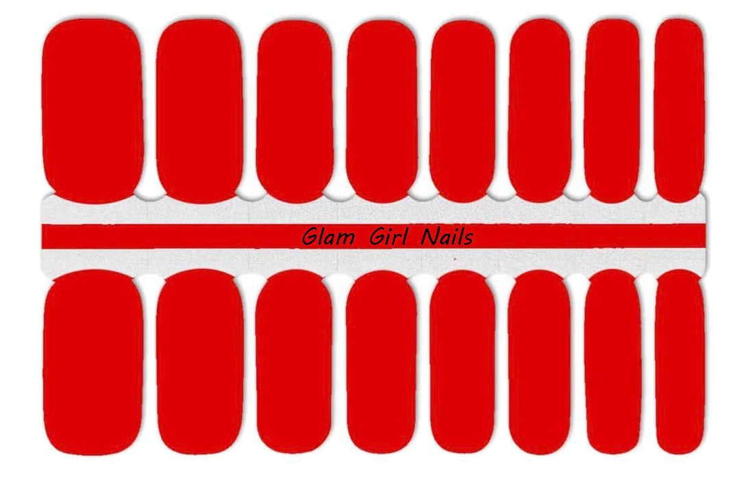 Cherry Red Solid Color Nail Polish Strips, Nail Wraps, Nail Stickers ...