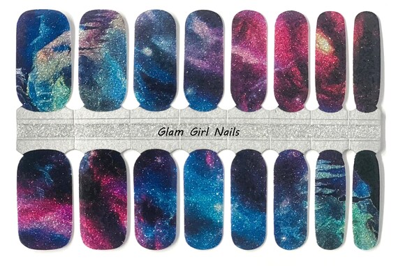 Milky Way Galaxy Sparkle Nail Polish Strips / Nail Wraps / | Etsy