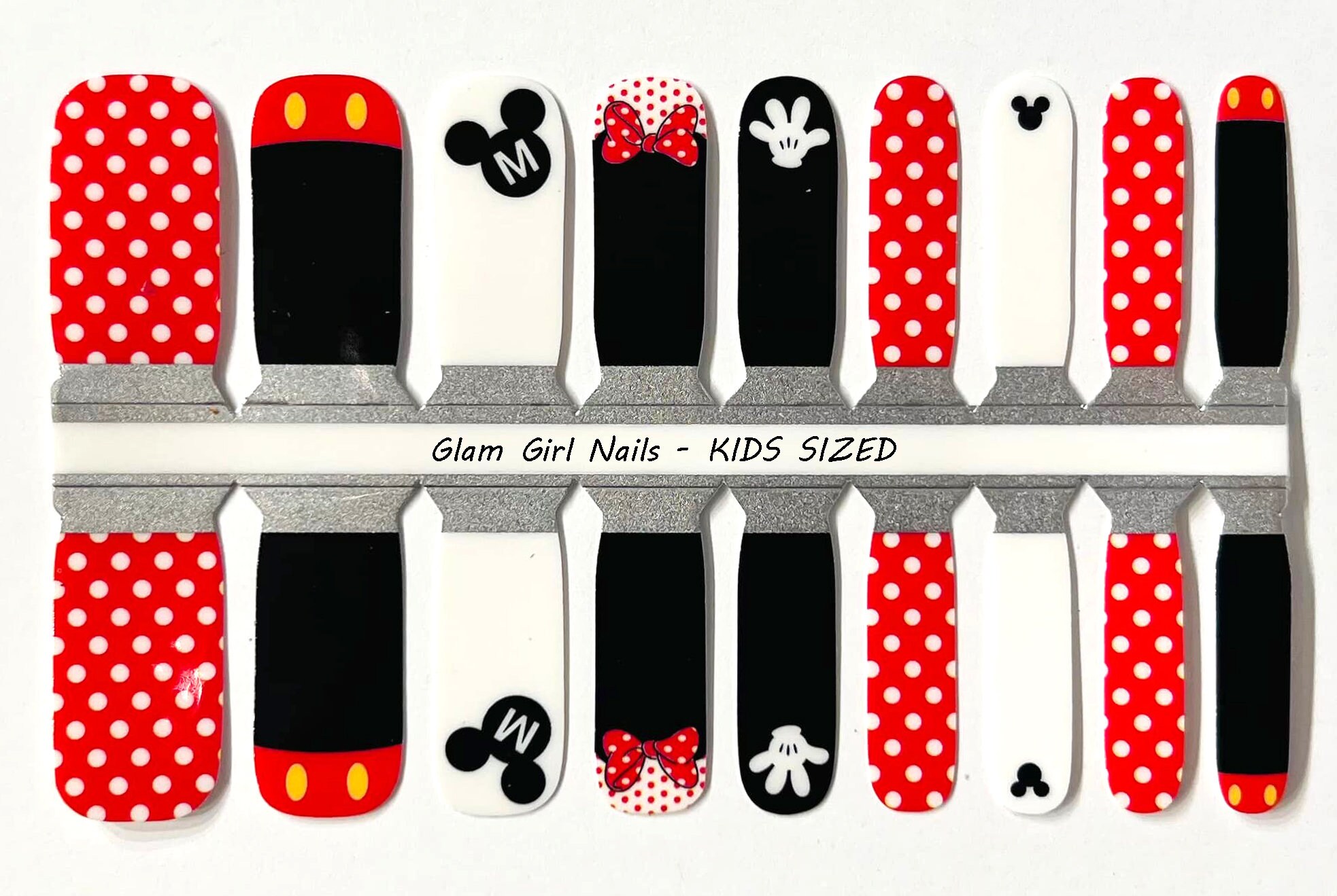 KIDS SIZED Mickey and Minnie Mouse and Polka Dots Nail Polish - Etsy