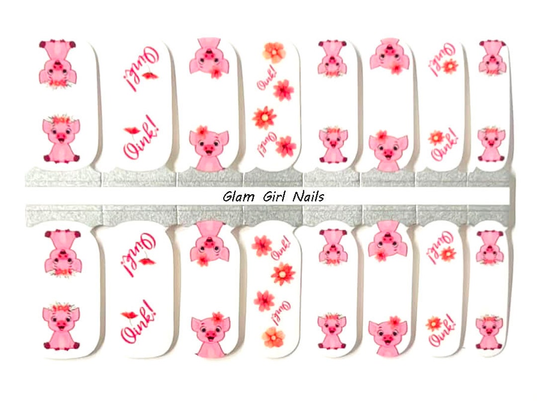 Cute Pig Farm Barnyard Nail Polish Strips / Nail Wraps / Nail Stickers ...