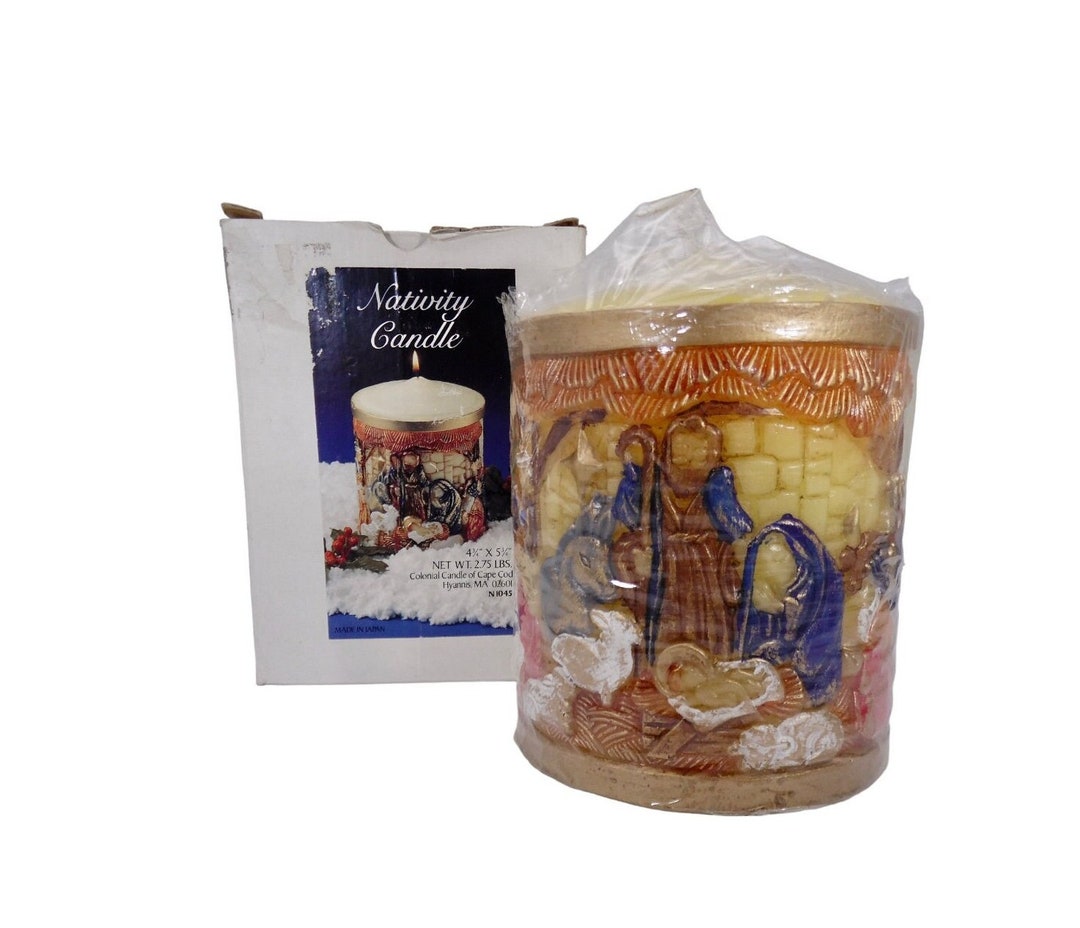 Vintage Nativity Candle Colonial Candle of Cape Code Made in Japan - Etsy