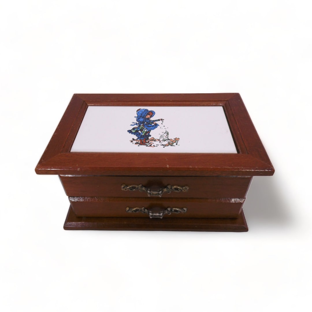 Vintage Holly Hobbie Wooden Jewelry Box With Mirror 1970 Pre-owned - Etsy
