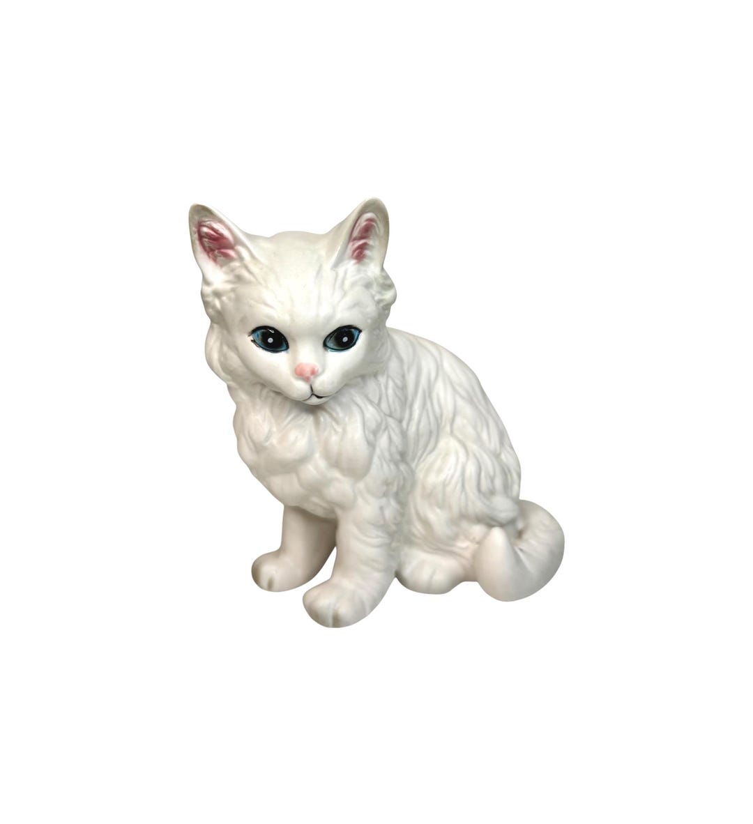 Vintage Lefton White Persian Cat Figure With Foil Label #8291 - Etsy