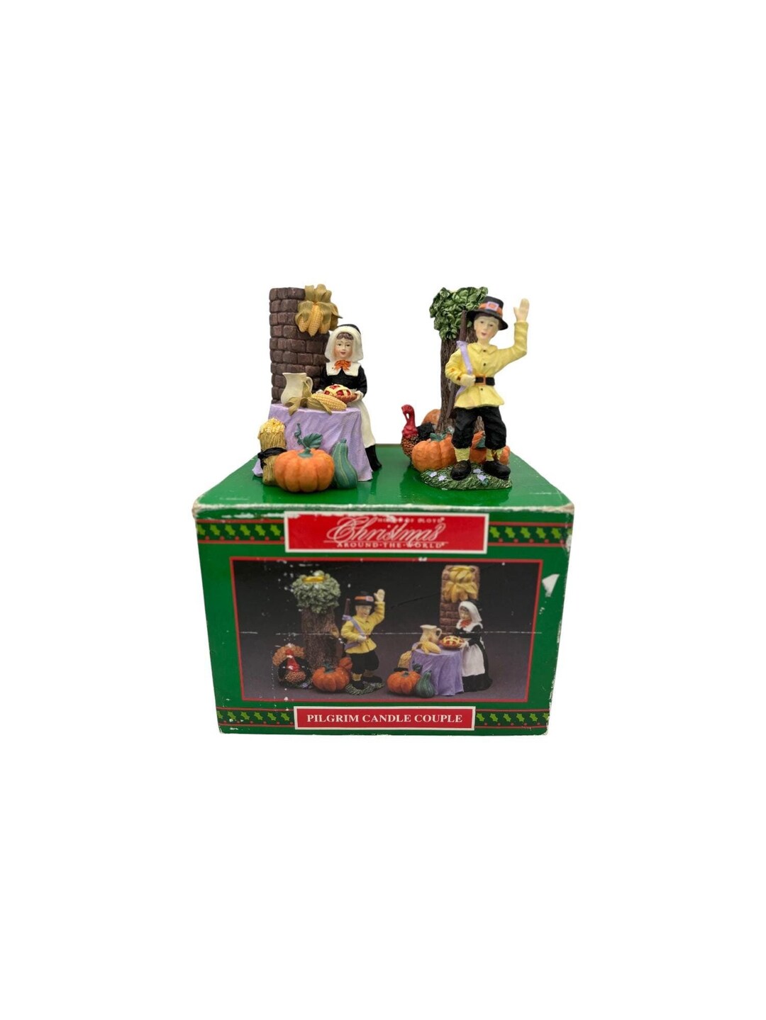 Vintage Pilgrim Candle Couple Candle Stick Holders Thanksgiving House ...