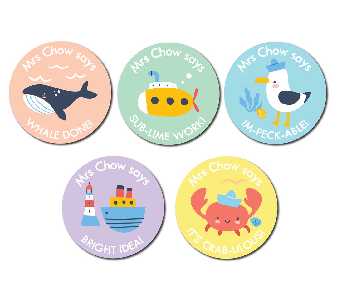 Personalised Teacher Stickers Merit Stickers Glossy Vinyl Sticker Sheet ...