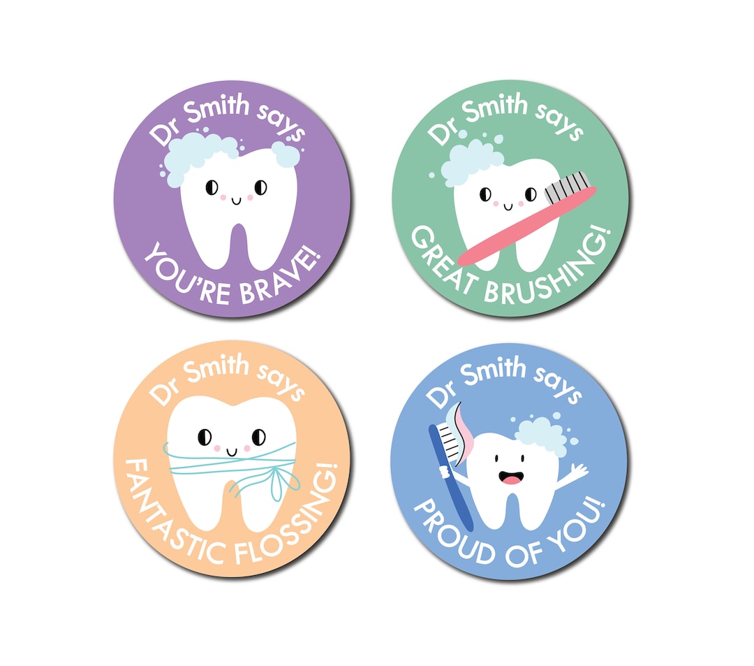 Personalised Dentist Stickers Merit Stickers Glossy Vinyl Sticker Sheet ...