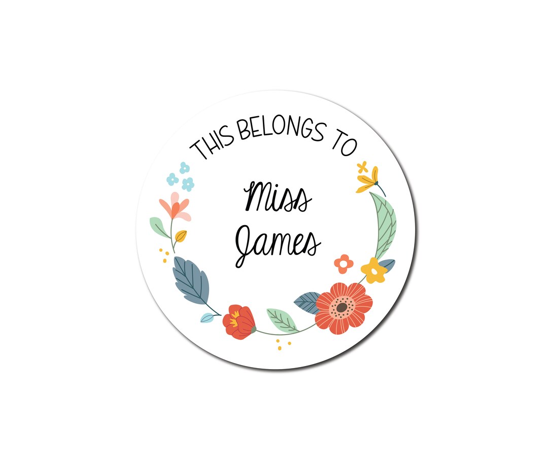 Personalised Teacher Stickers | Belongs to Stickers | Glossy Vinyl ...