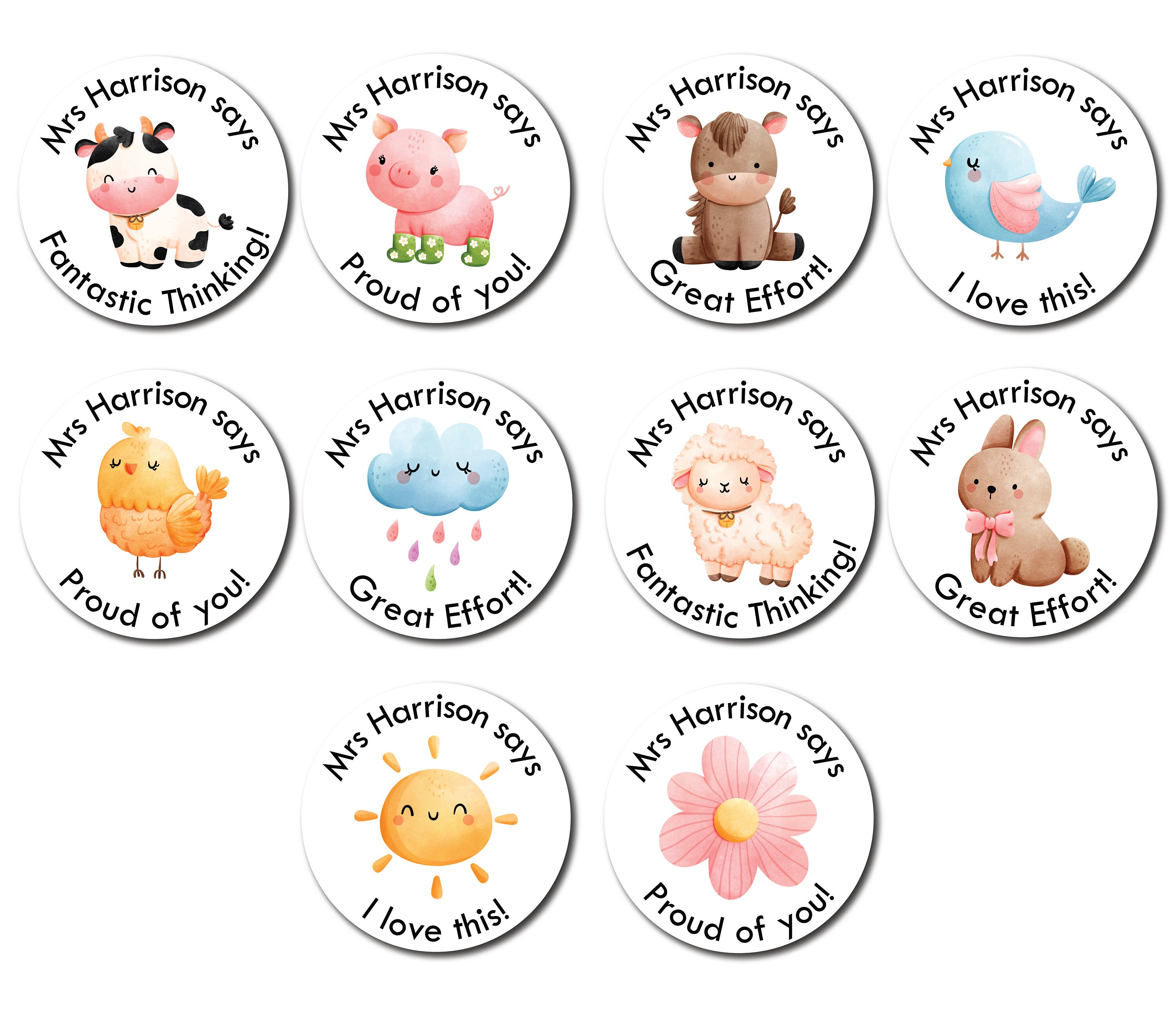 Personalised Teacher Stickers Merit Stickers Glossy Vinyl - Etsy