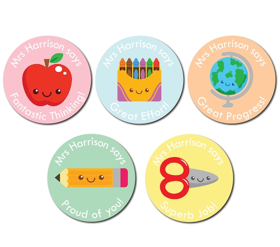 Personalised Teacher Stickers Merit Stickers Matte Vinyl - Etsy Australia