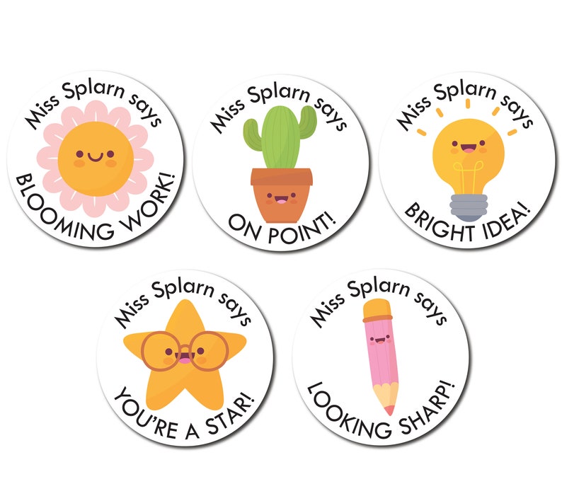 Personalised Teacher Stickers Merit Stickers Matte Vinyl - Etsy Australia