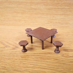Painted Dnd Furniture | Square Table With Stools for Dungeons and ...