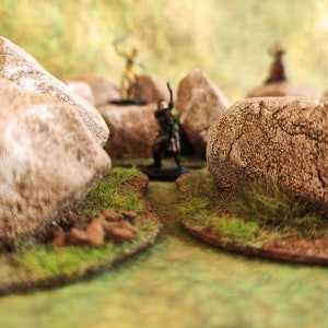 Rocks With Bases Terrain Set Hand Painted | Big Rocks for Dungeons and ...