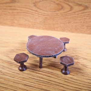 Painted Dnd Furniture | Round Table With Stools for Dungeons and ...