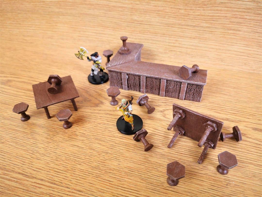 Painted Dnd Furniture | Bar and Square Tables Set for Dungeons and ...