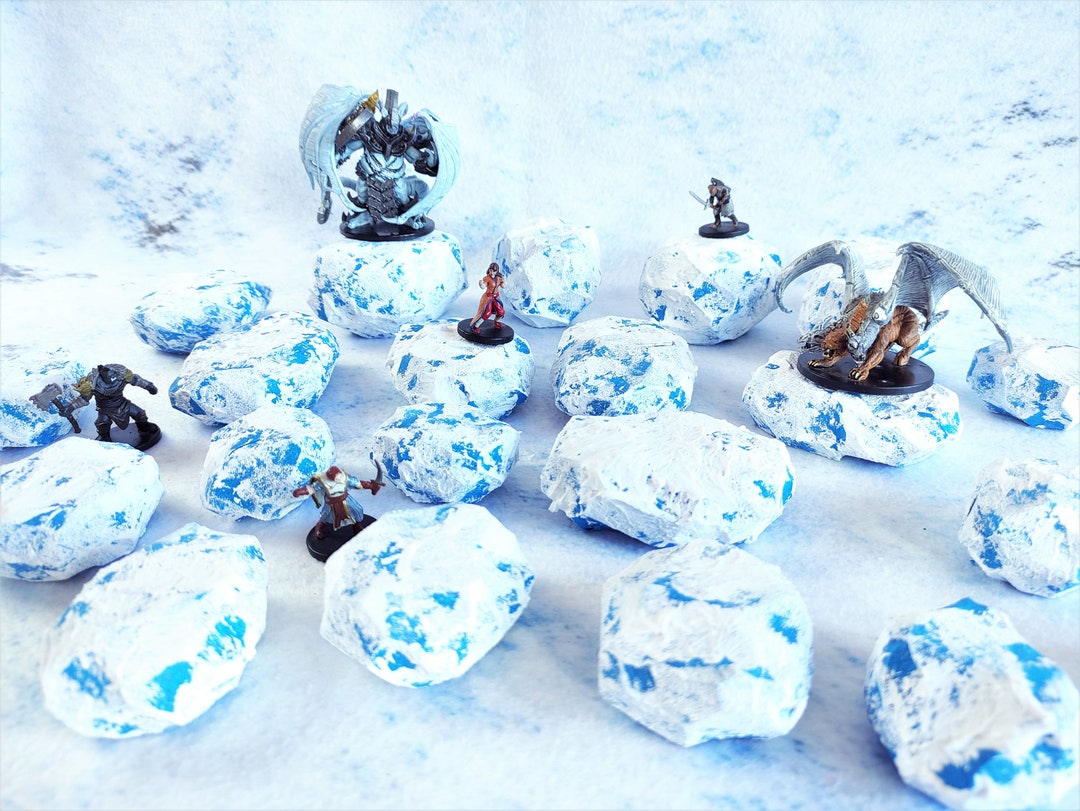 Handmade Icy Rocks Set: Wargame Terrain, Dnd Scenery - Etsy