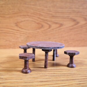 Painted Dnd Furniture | Round Table With Stools for Dungeons and ...