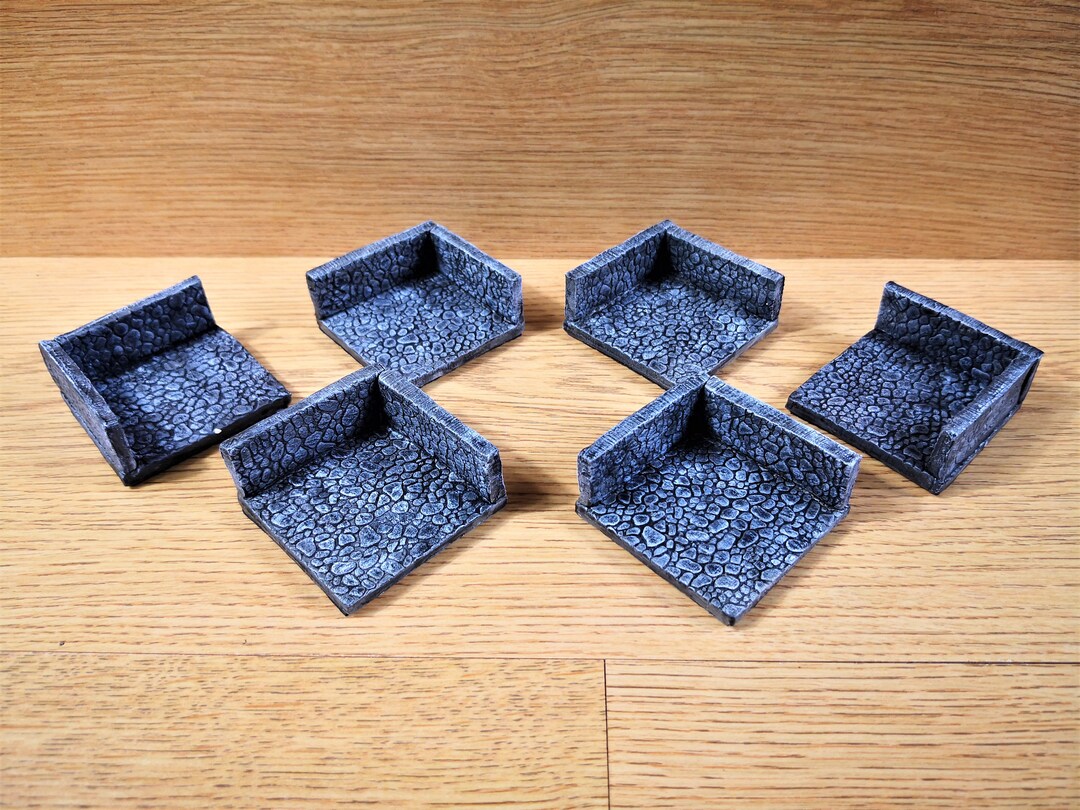 Dungeon Tiles Modular Dungeon Tiles Corner Tiles Set of 6 Hand Painted ...