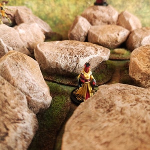 Rocks With Bases Terrain Set Hand Painted | Big Rocks for Dungeons and ...