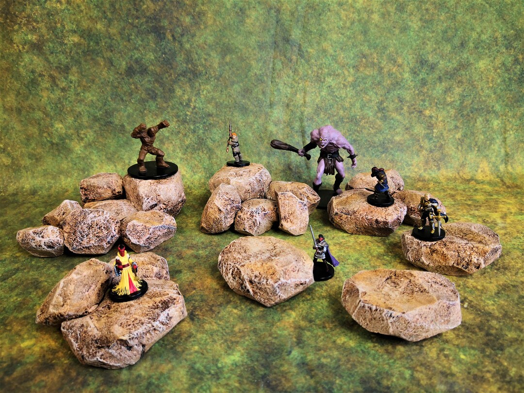 Rock Terrain Set Hand Painted Big Rocks for Dungeons and - Etsy