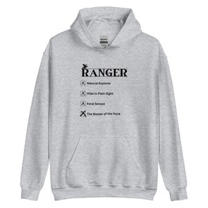Dungeons and Dragons Dnd Hoodie Ranger D&D Hoody Ranger Class Unisex ...