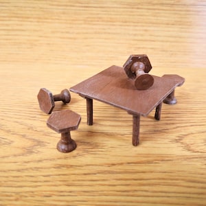 Painted Dnd Furniture | Square Table With Stools for Dungeons and ...