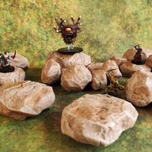 Rock Terrain Set Hand Painted | Big Rocks for Dungeons and Dragons ...