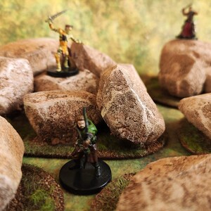 Rocks With Bases Terrain Set Hand Painted | Big Rocks for Dungeons and ...