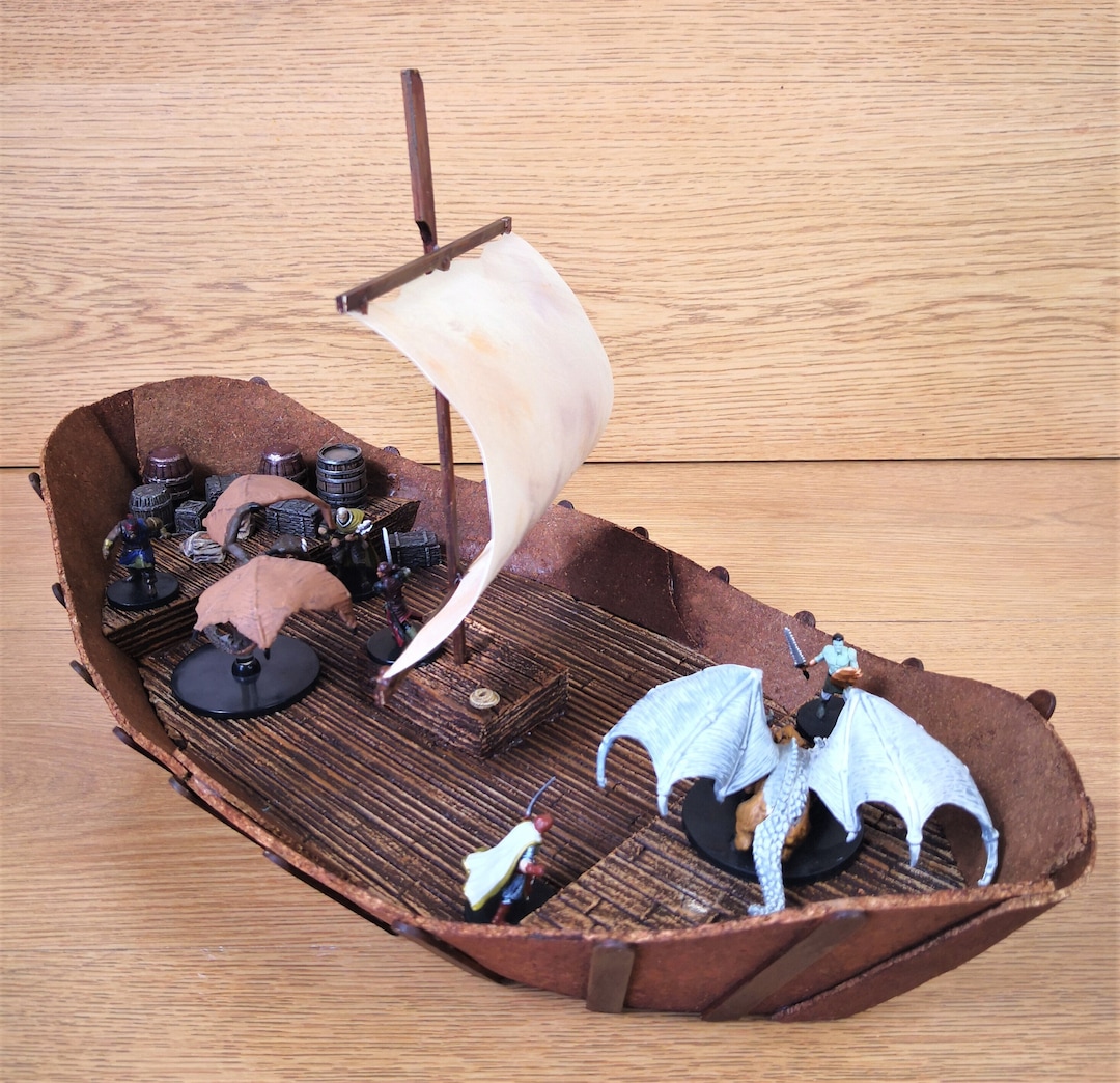 Sailing Boat Miniature for D&D | TTRPG Painted Sailboat | Tabletop Sail ...