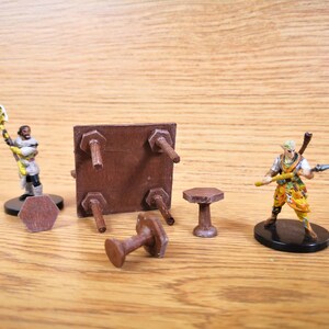 Painted Dnd Furniture | Square Table With Stools for Dungeons and ...