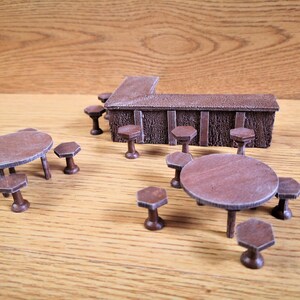 Painted Dnd Furniture Bar and Round Tables Set for Dungeons and Dragons ...